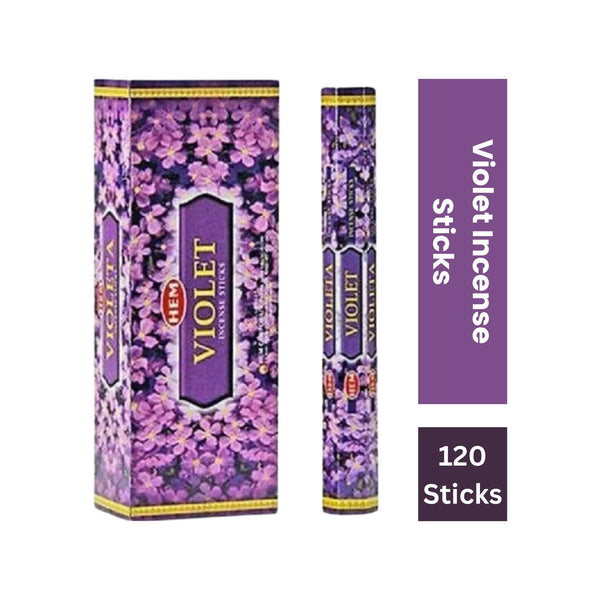 Hem Incense Sticks - Violet (6 x 20g) -120 Sticks – Saras Foods UK