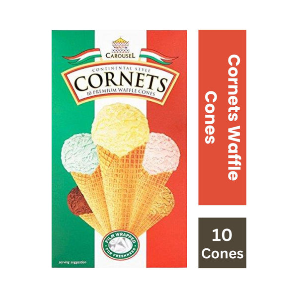 Carousel Cornets - 10 Premium Waffle Cones – Saras Foods UK