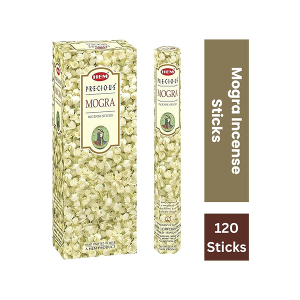 Hem Incense Sticks - Mogra (6 x 20g) -120 Sticks – Saras Foods UK
