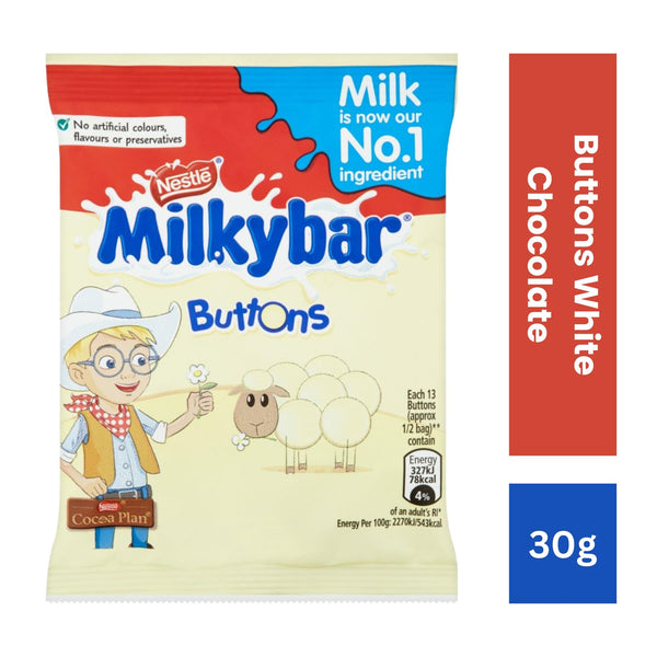 Milkybar Buttons White Chocolate Bag - 30g – Saras Foods UK